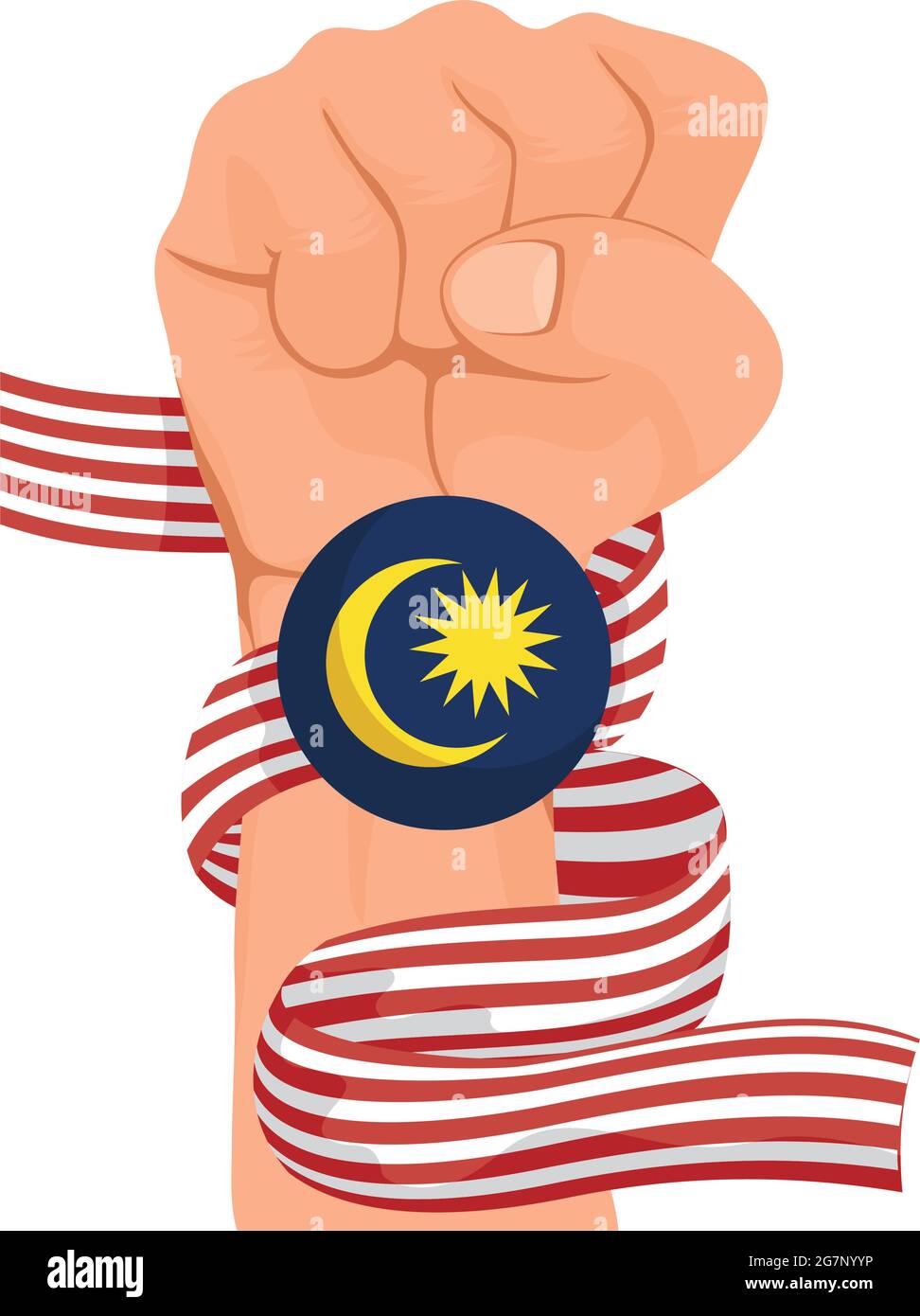 Hand flag malaysia independence Stock Vector Images - Alamy