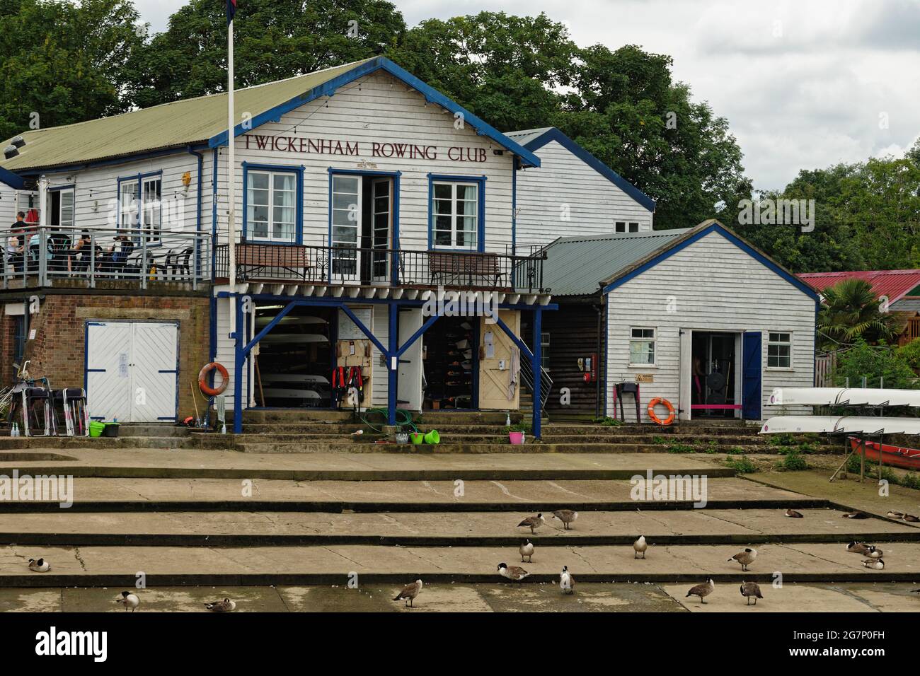 Twickenham rowing club on Eel Pie Island, Twickenham, England Stock ...