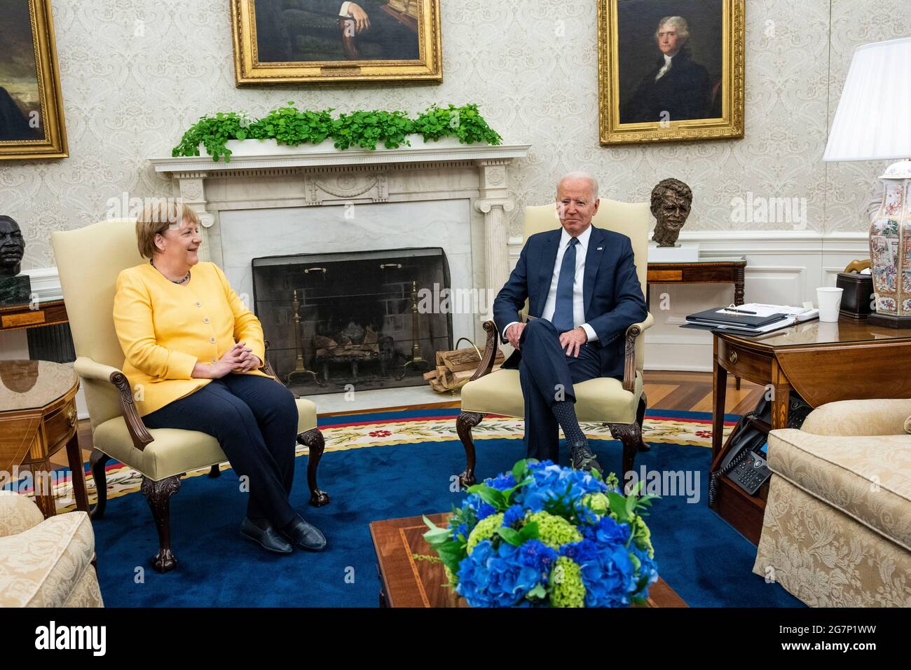 Washington, USA. 15th July, 2021. President Joe Biden as he meets with ...