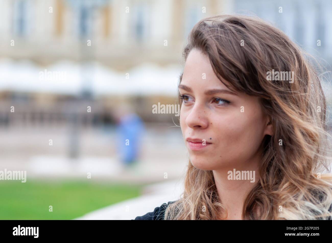 Timisoara, Romania - July 25, 2017: Portrait of a woman in the street ...