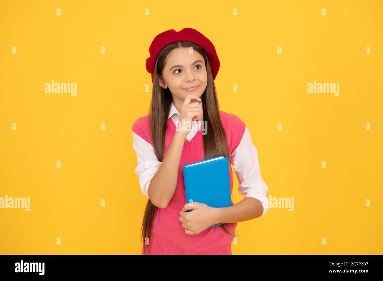 learning french. thoughtful teenage student. tween and youth. education ...