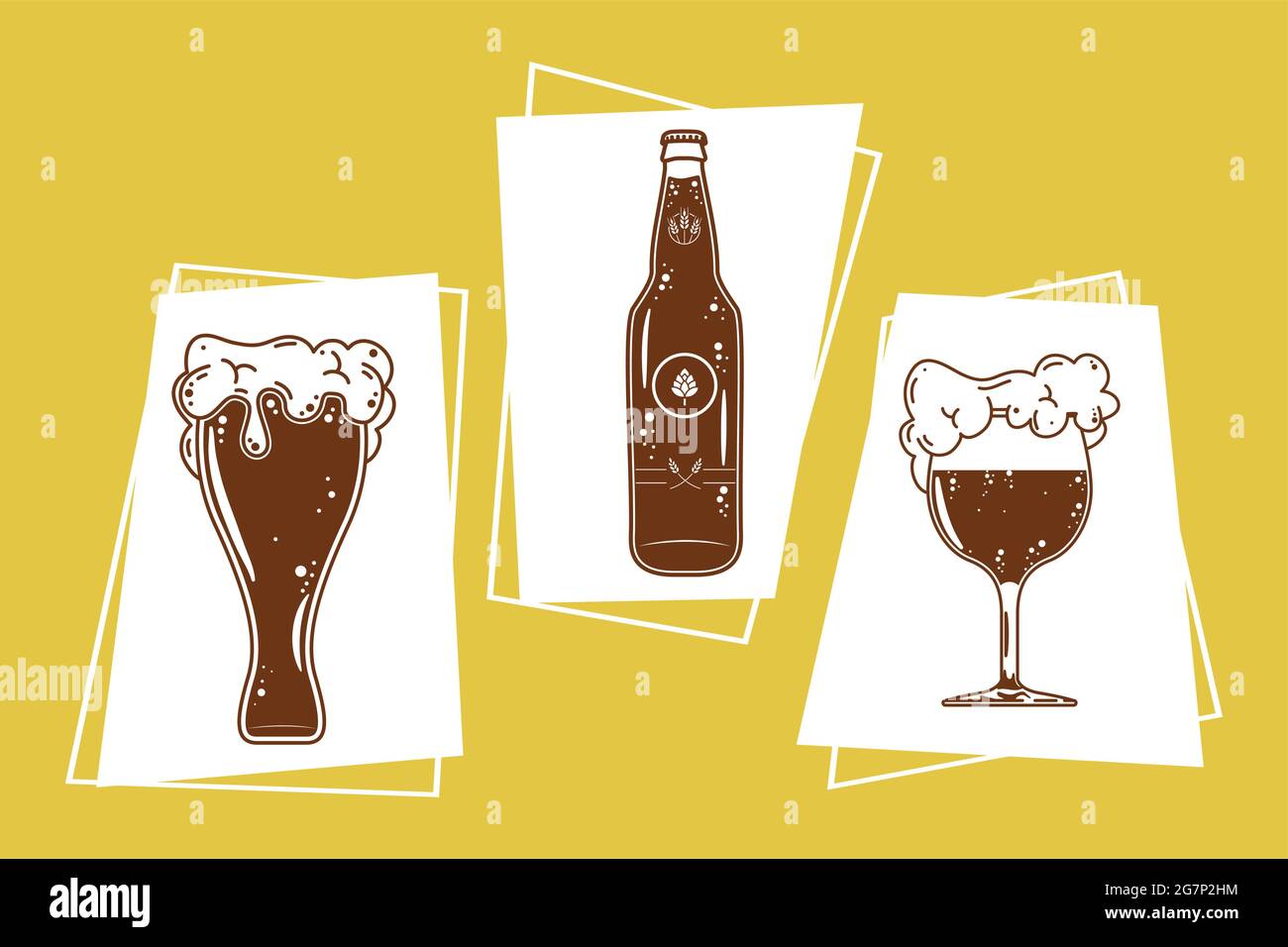 beers drinks set three icons Stock Vector Image & Art - Alamy