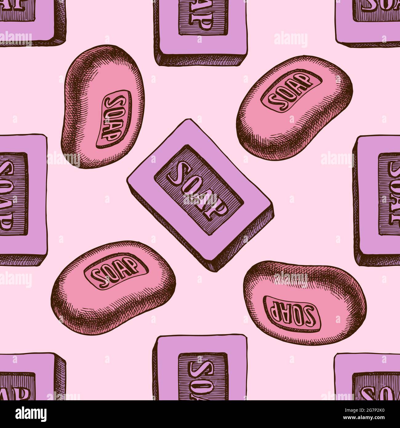 Seamless pattern with hand drawn colored soap Stock Vector Image & Art ...