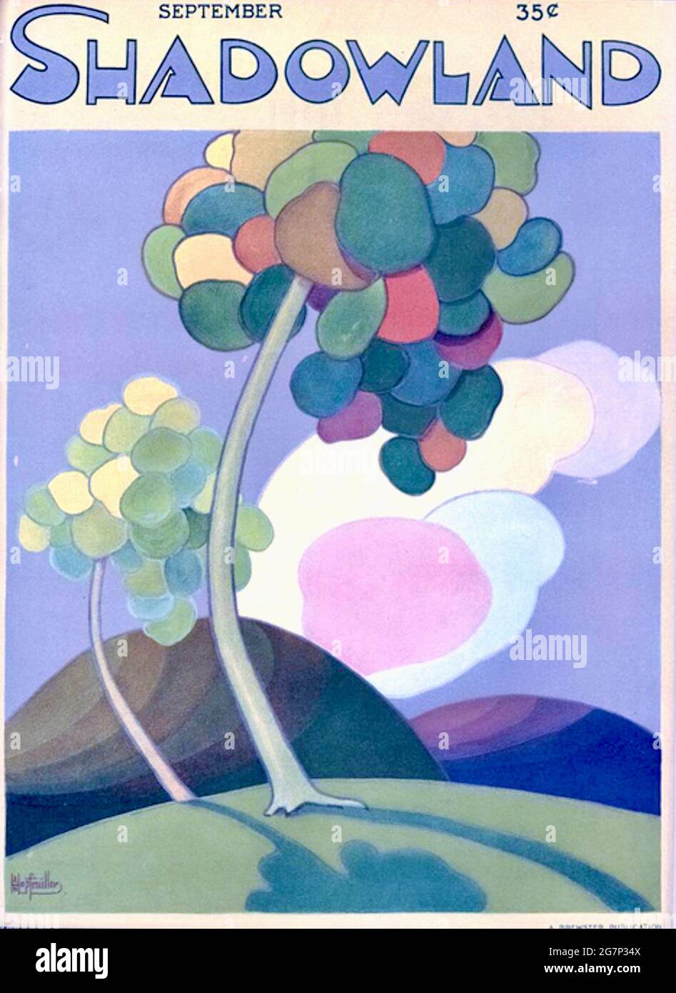 Classic Shadowland arts magazine cover from the 1920's. Artwork by A. M ...