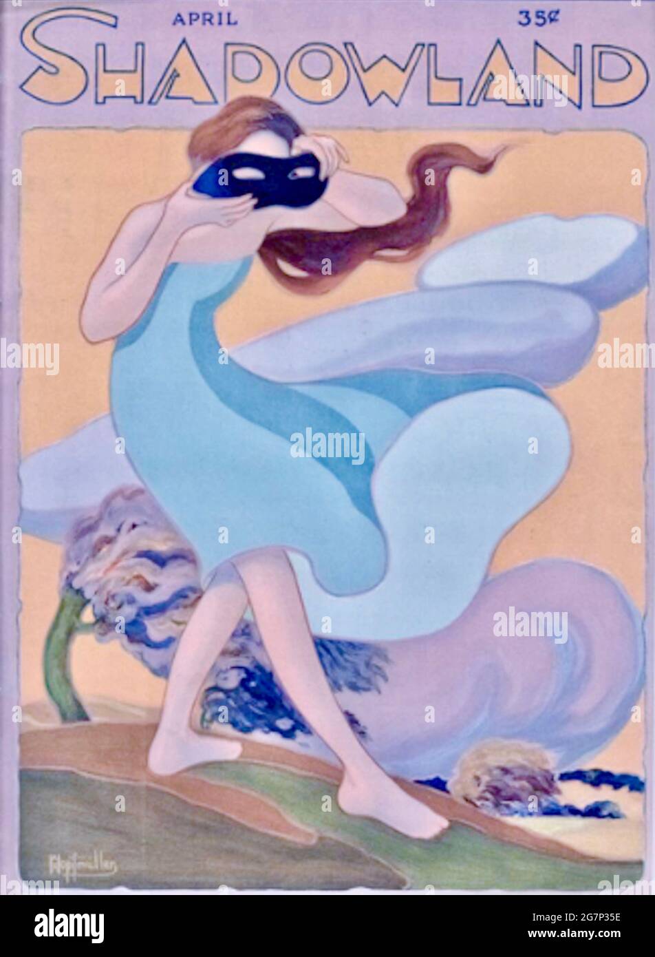 Classic Shadowland arts magazine cover from the 1920's. Artwork by A. M ...