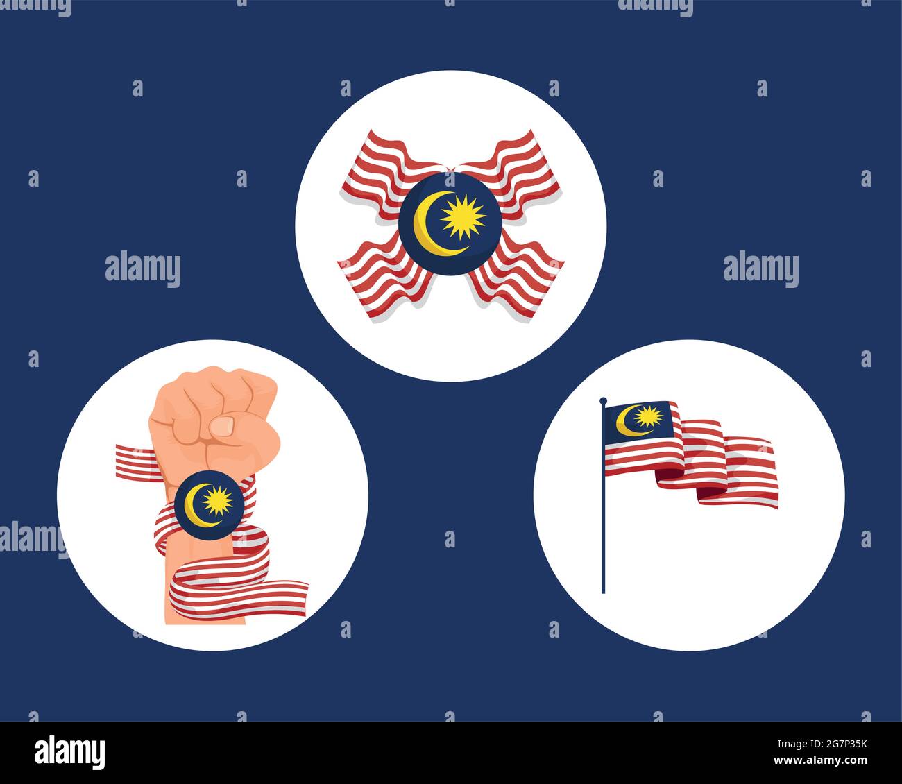 merdeka celebration set three icons Stock Vector Image & Art - Alamy