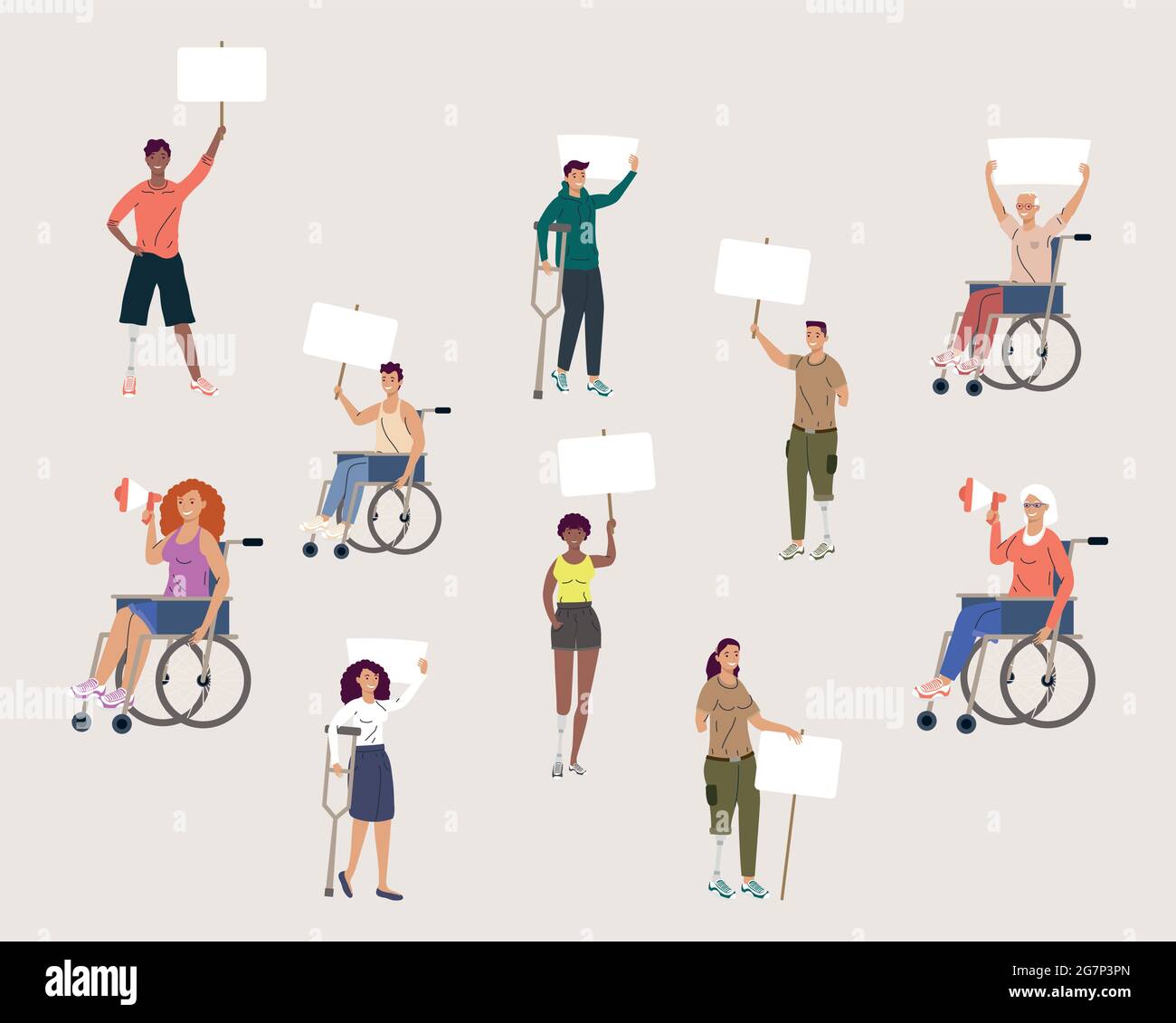 disability ten persons protesting campaign Stock Vector Image & Art - Alamy