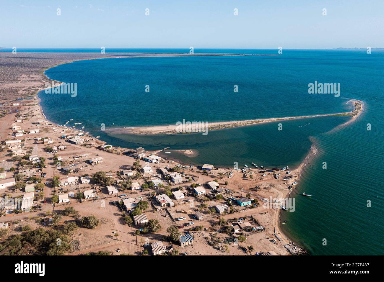 HERMOSILLO, MEXICO - JUNE 28:Aerial view of the town Punta Chueca ...