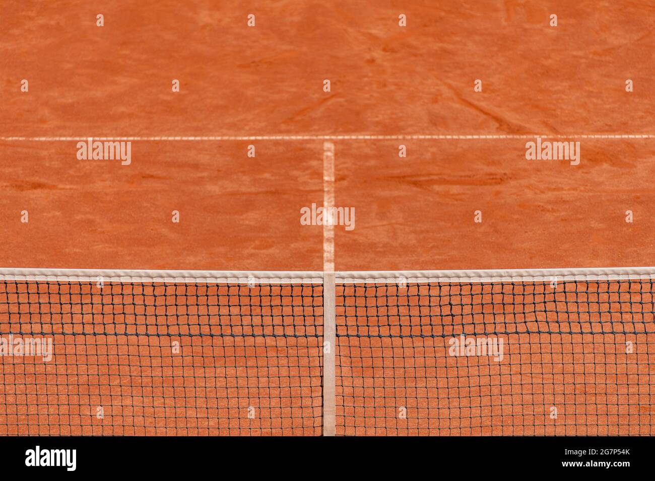 Empty clay tennis court and net. Professional sport concept Stock Photo ...