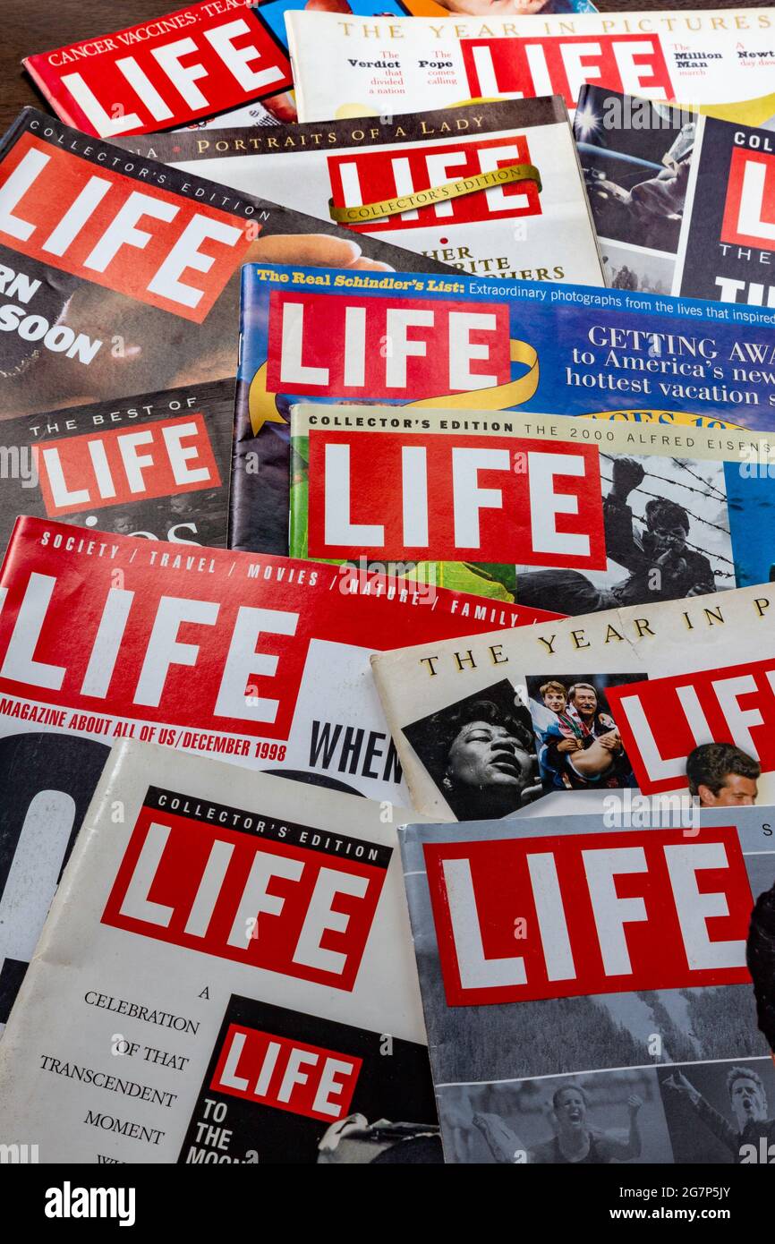 Collection of Life Magazine covers from the 1990s, USA Stock Photo - Alamy