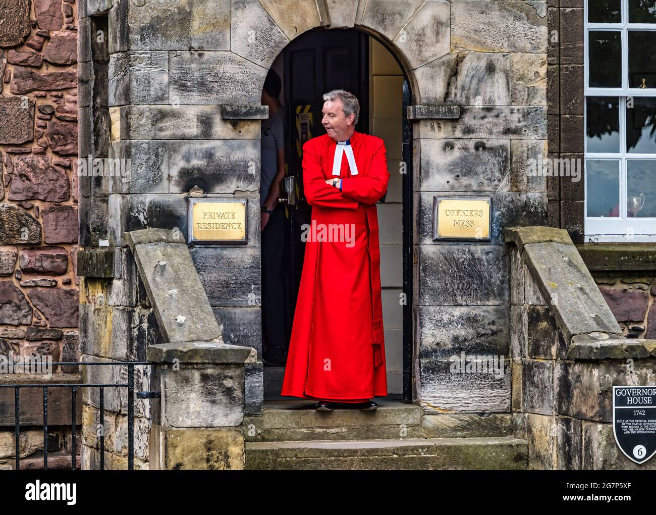 Reverend Neil Gardner, minister at Canongate Kirk, standing in the ...