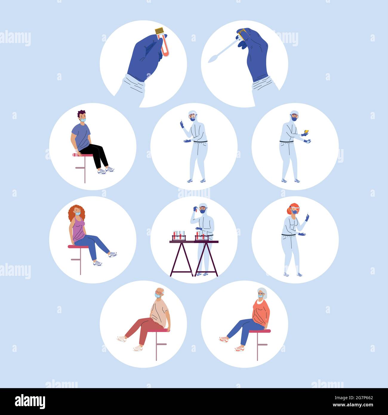 collection covid19 testing set icons Stock Vector Image & Art - Alamy