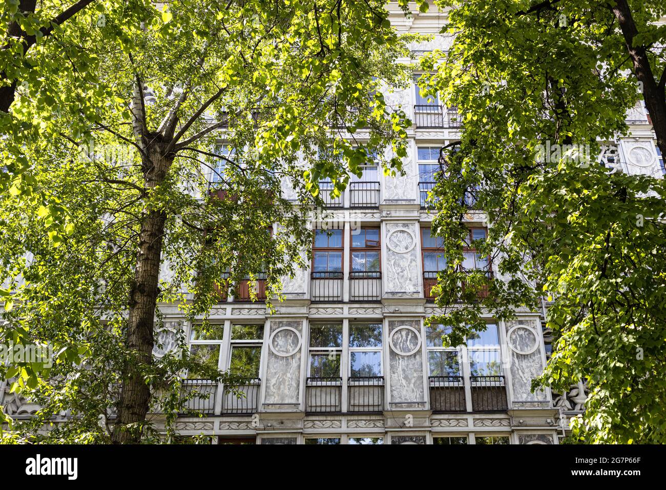 Moscow, Russia - May 23, 2021: facade of The Lacy House (House ...