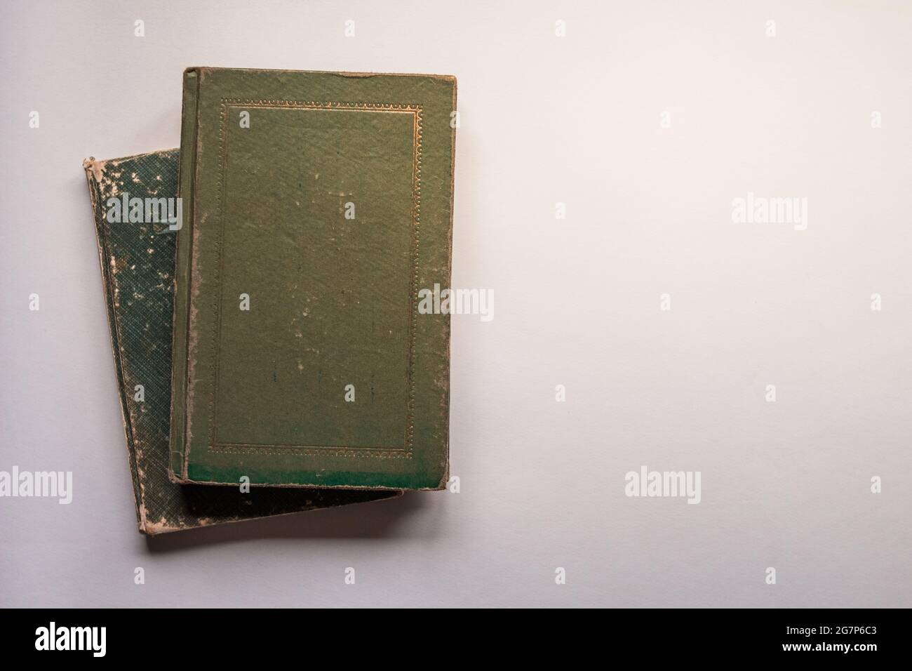 Top view of old books on top of each other on a table Stock Photo - Alamy