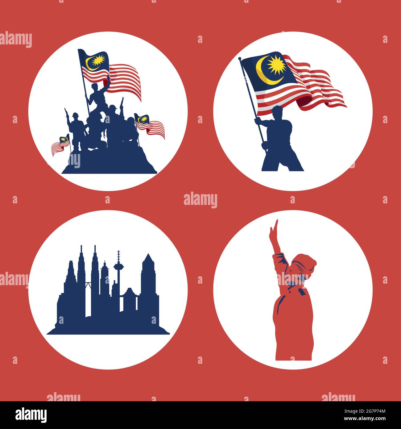 merdeka celebration set four icons Stock Vector Image & Art - Alamy