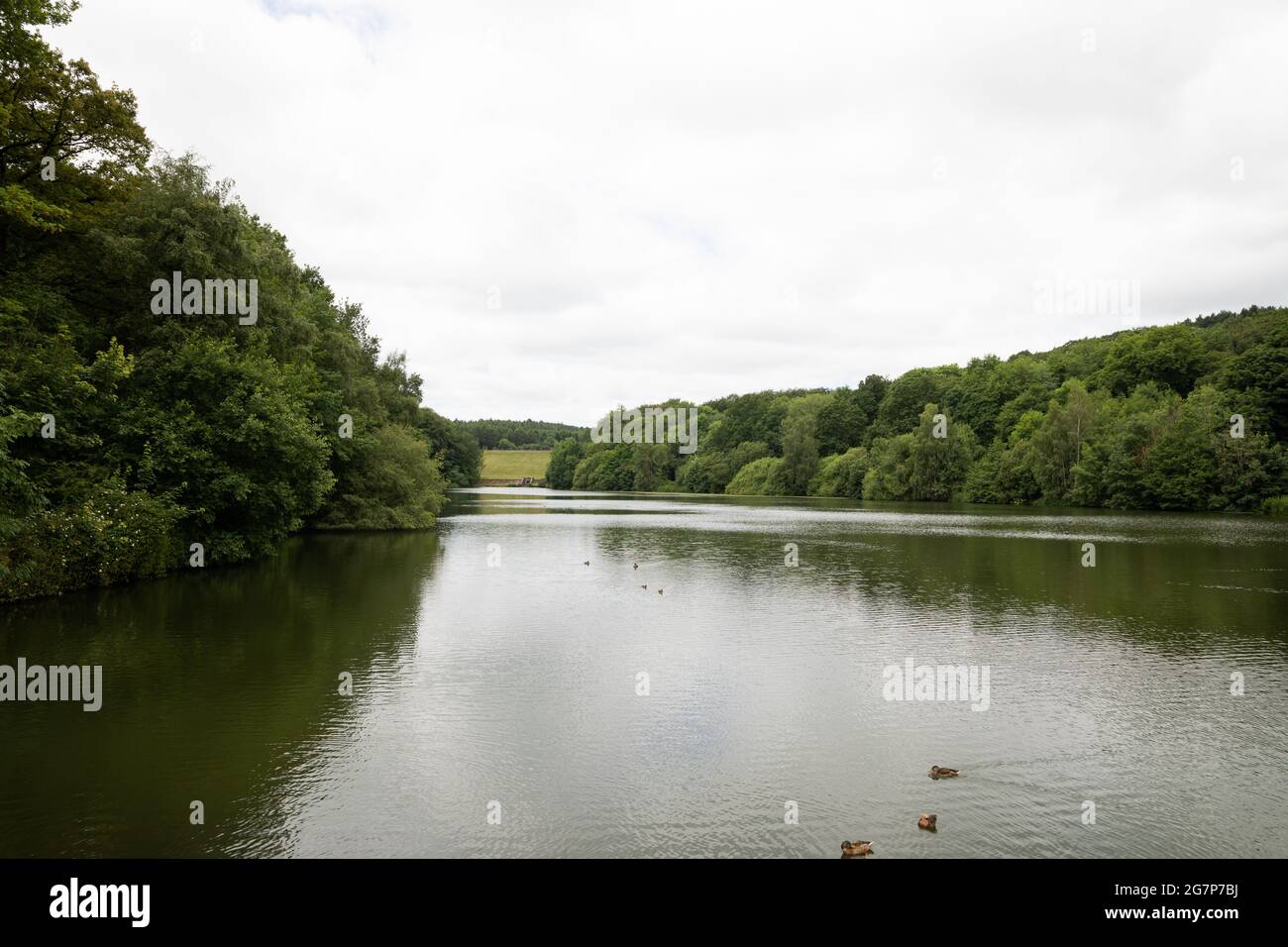 Cloudy over Linacre Reservoir in Cutthorpe, Chesterfield Stock Photo ...