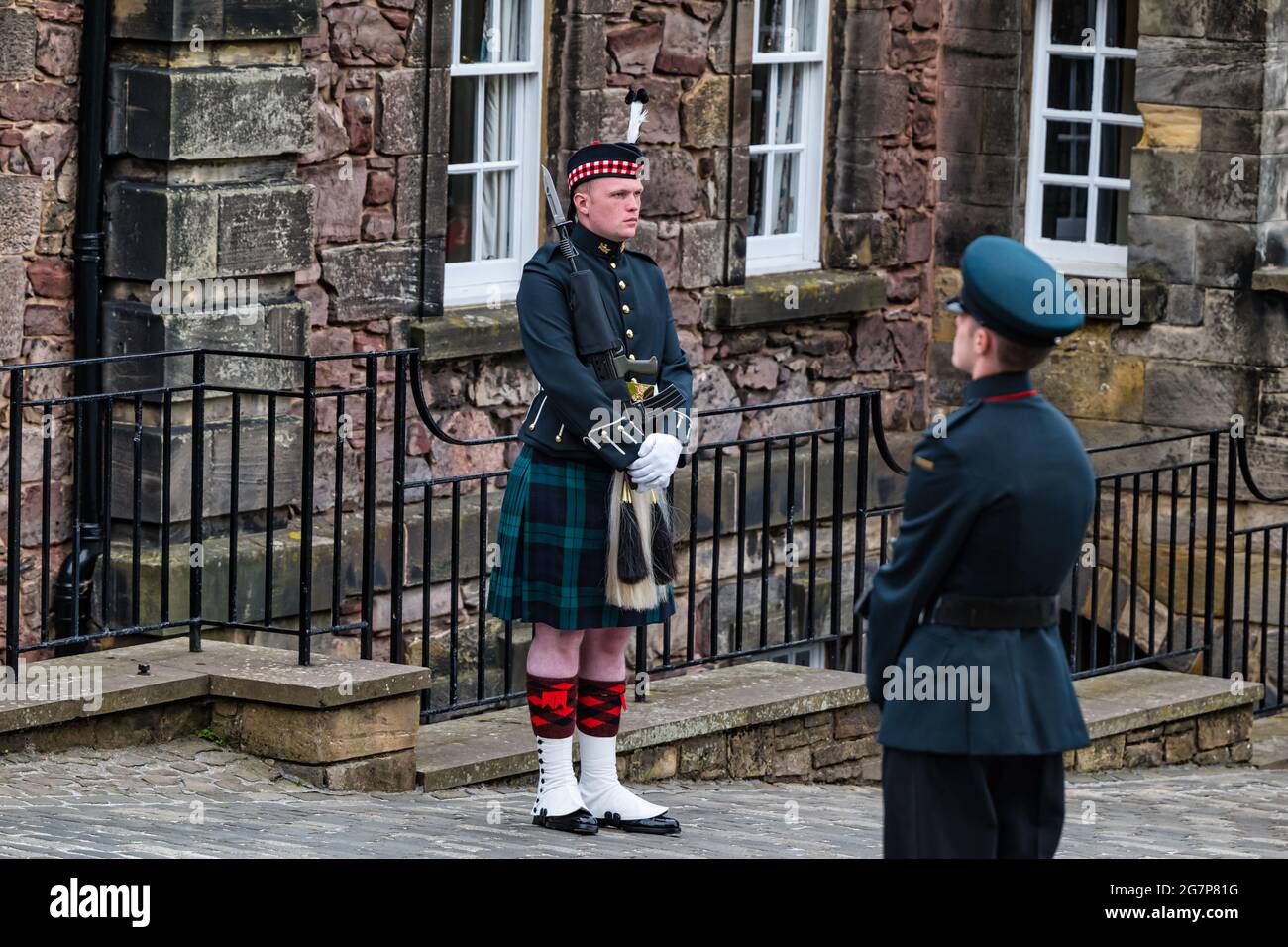 Soldiers standing on guard at installation of Maj Gen Alastair Bruce of ...