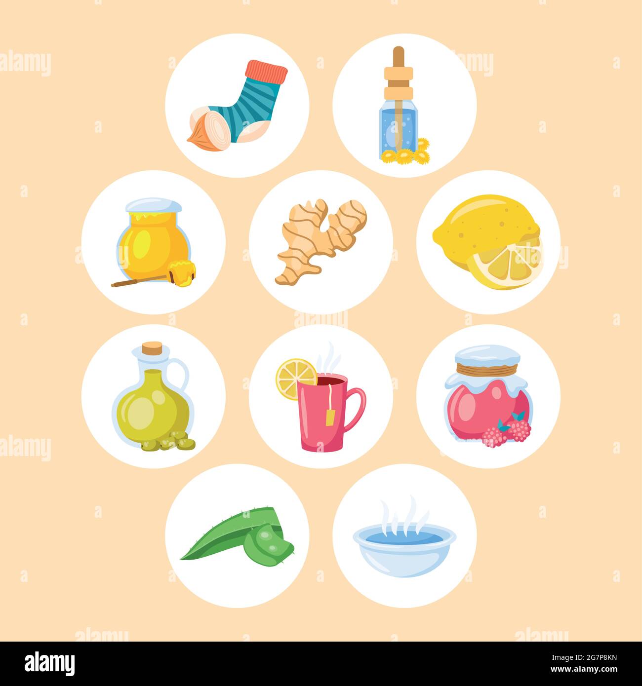 ten home remedies set icons Stock Vector Image & Art - Alamy