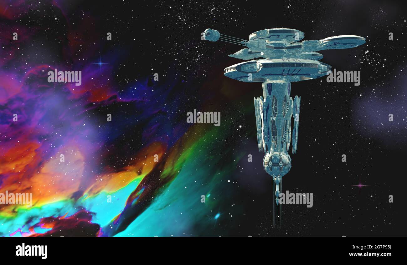 Space Research Station - A sophisticated research station studies a ...