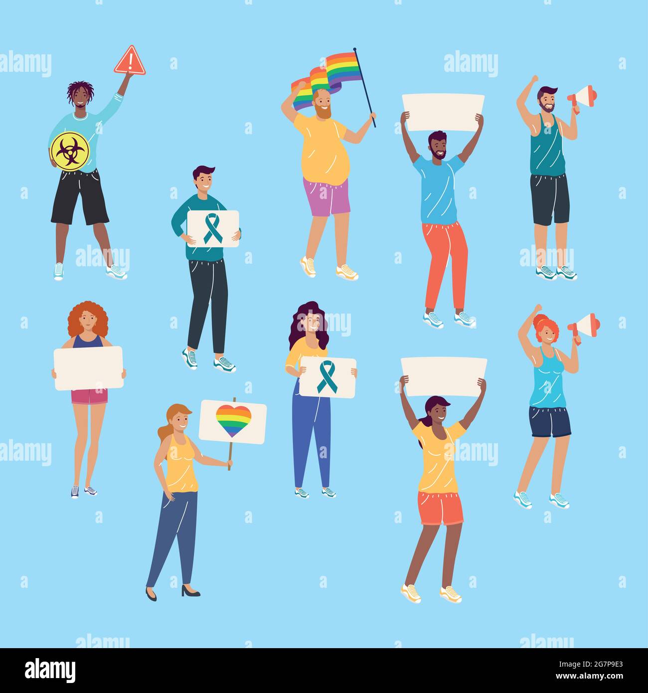 ten persons supporting a cause characters Stock Vector Image & Art - Alamy