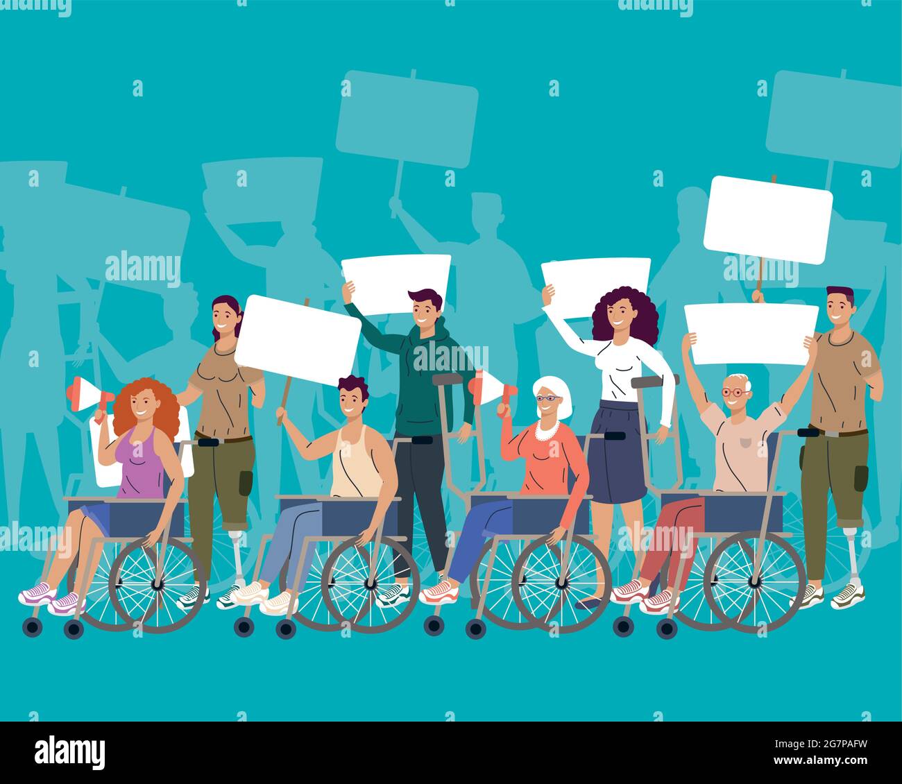 Disabled protesting Stock Vector Images - Alamy