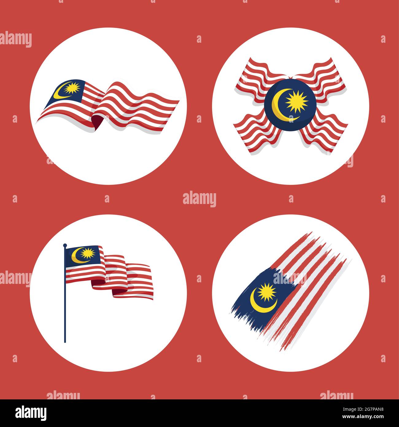 four merdeka celebration set icons Stock Vector Image & Art - Alamy