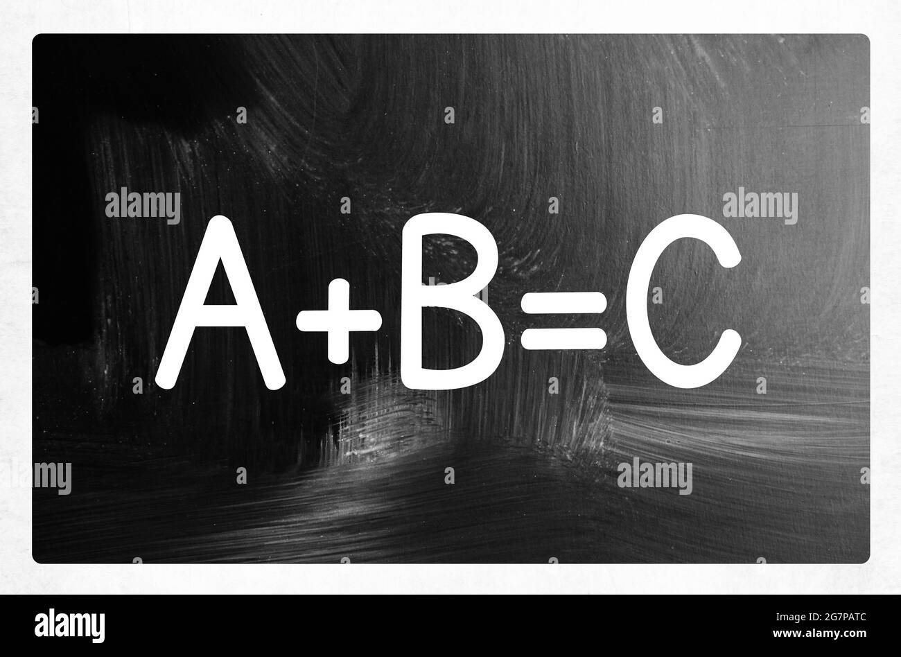 Equation on blackboard Black and White Stock Photos & Images - Alamy