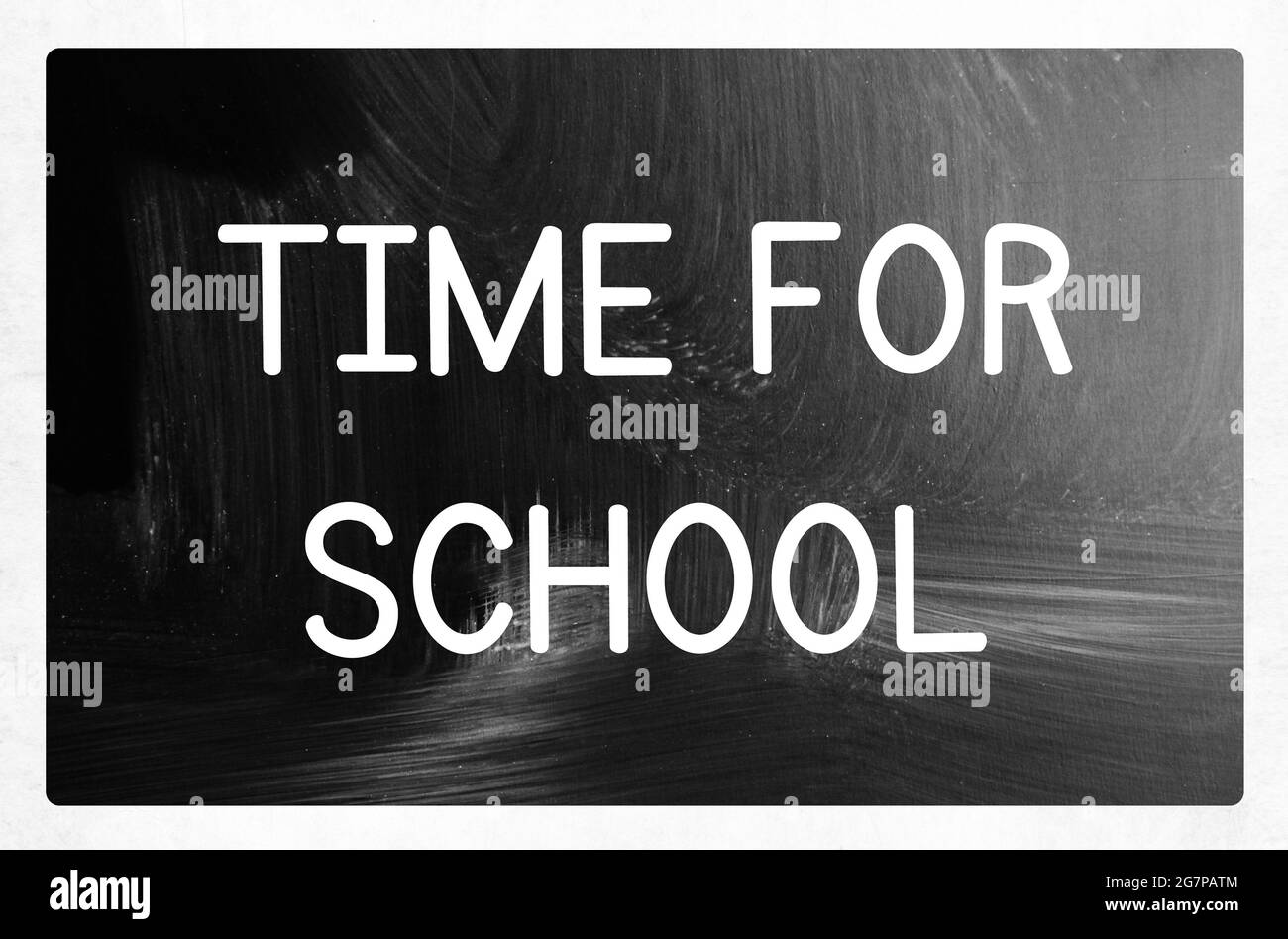 Grayscale illustration with the phrase "Time for school" on the ...