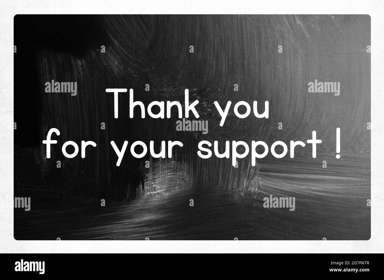 Grayscale illustration with the phrase "Thank you for your support" on ...