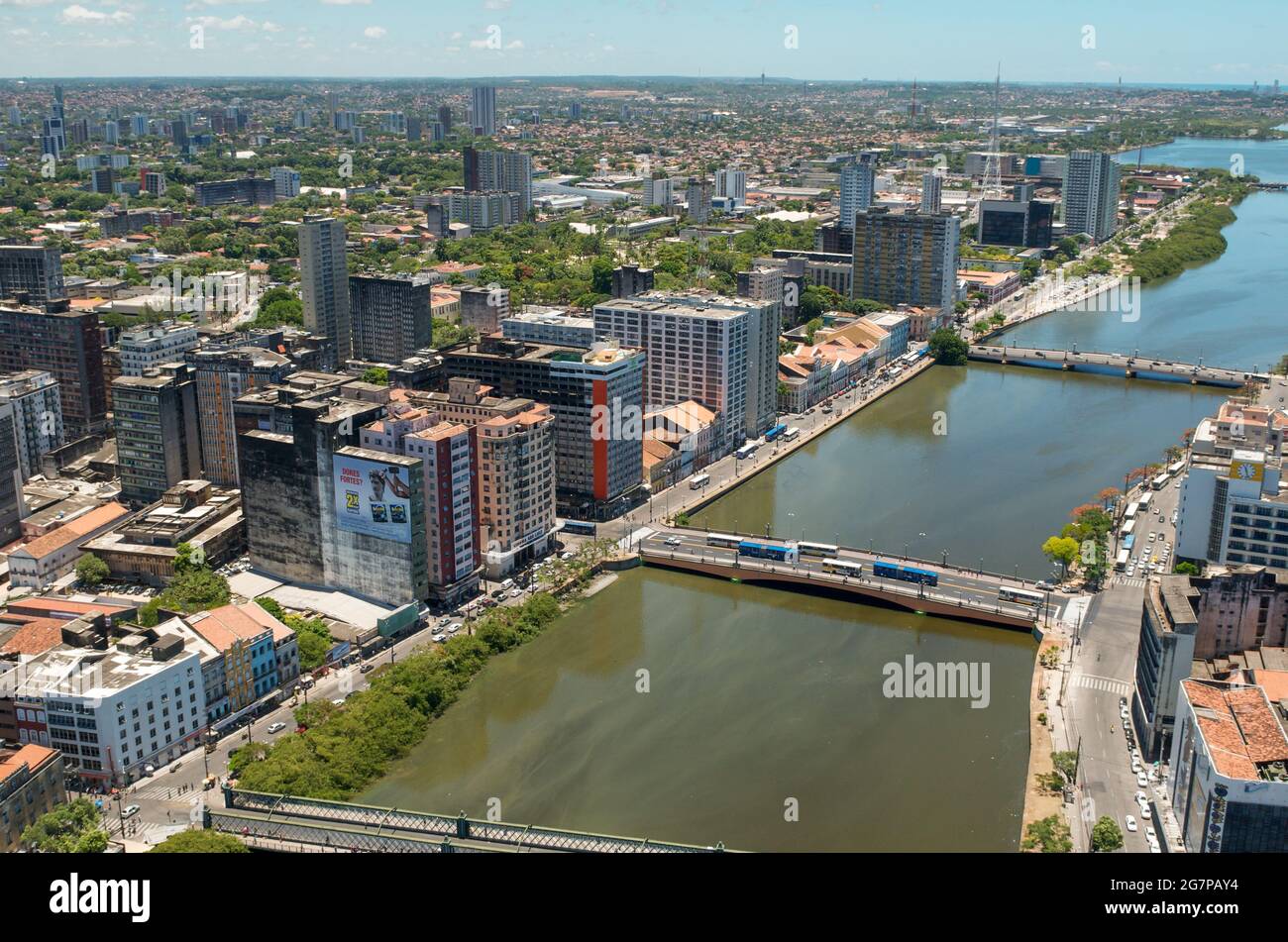 Recife, Pernambuco, Brazil on March 10, 2010. Downtown with the ...