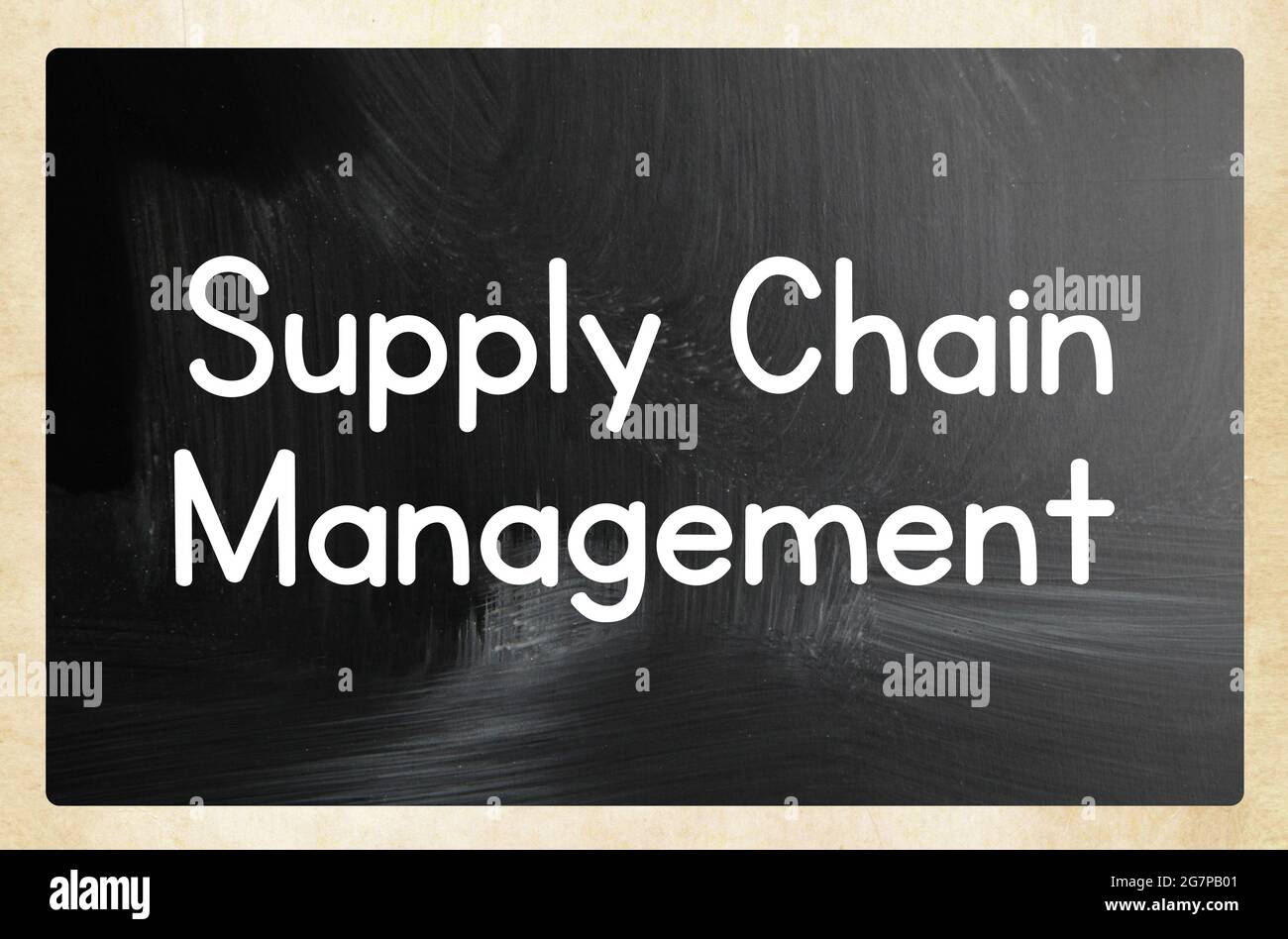 Grayscale illustration with the phrase "Supply chain management" on the ...