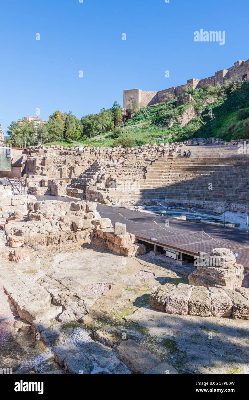 Roman amphitheatre ruin in Malaga, Spain Stock Photo - Alamy