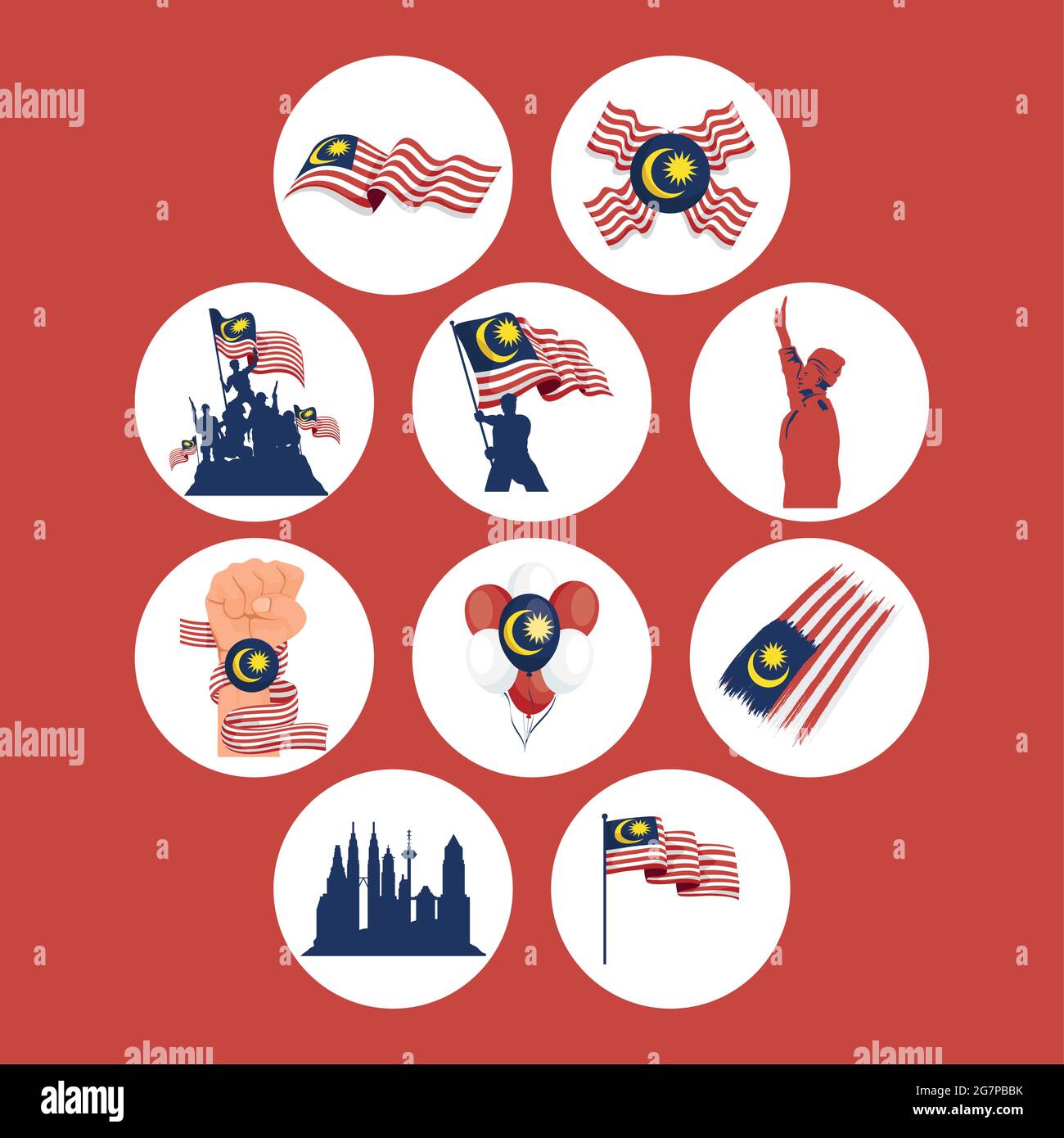 ten merdeka celebration set icons Stock Vector Image & Art - Alamy