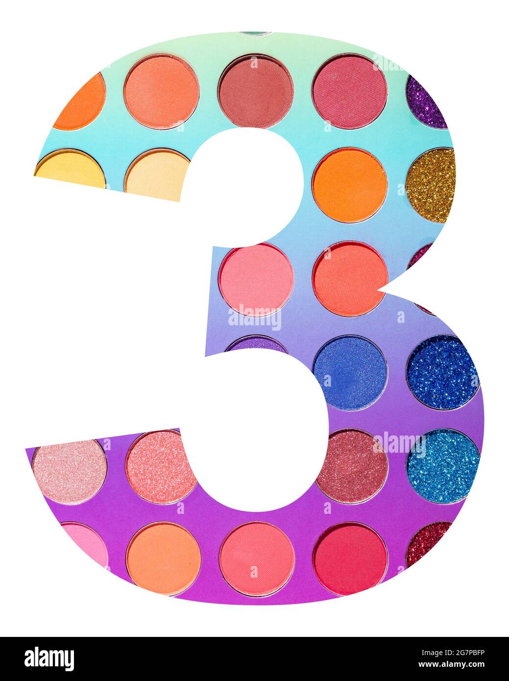 Digit 3 with colorful circles background, isolated on white Stock Photo ...