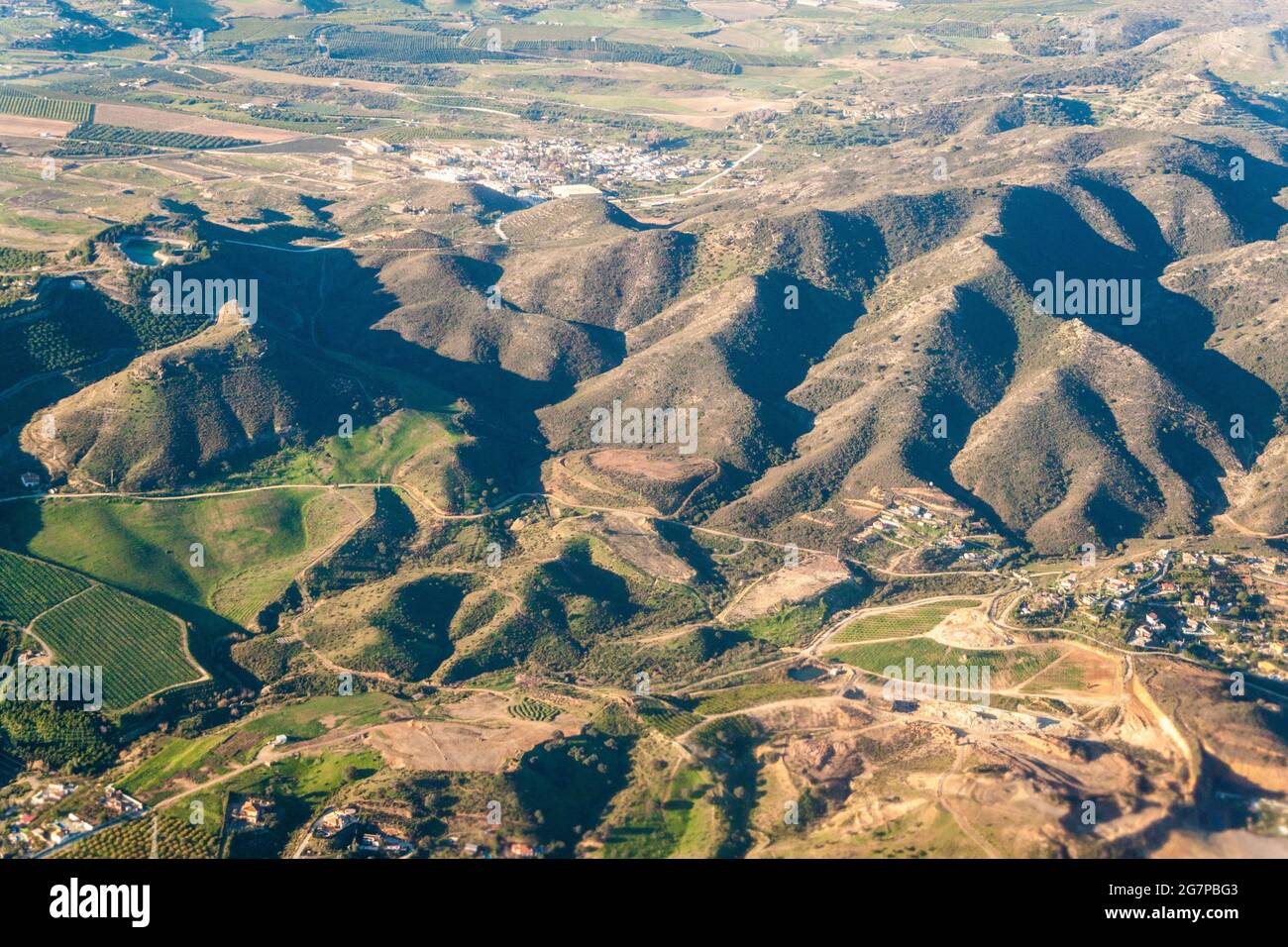 Aerial view of landscape near Malaga, Spain Stock Photo - Alamy