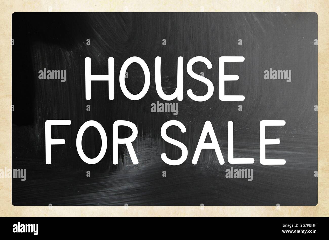 Illustration of a sign with "House for sale" text written on a ...
