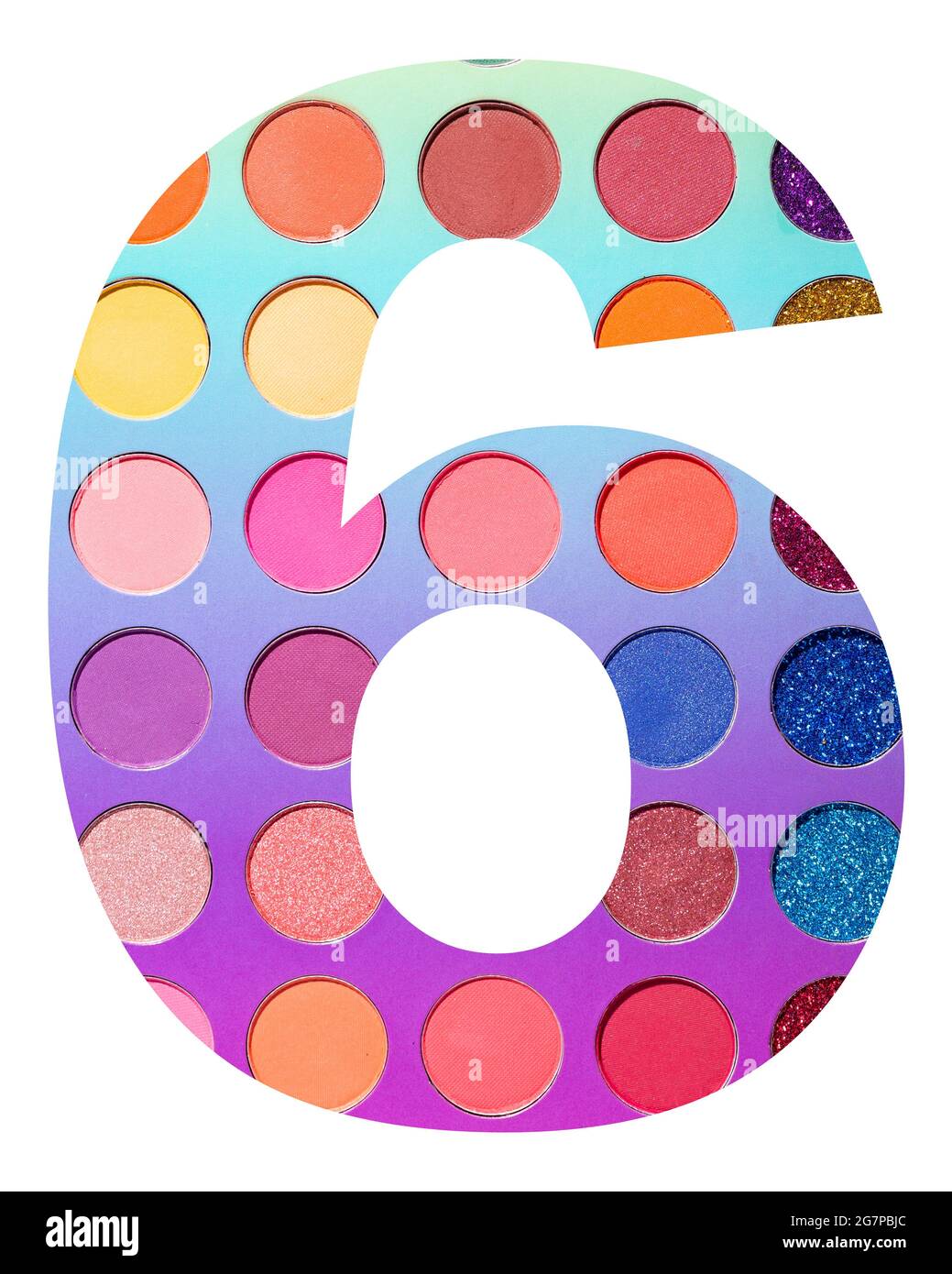 Digit 6 with colorful circles background, isolated on white Stock Photo ...