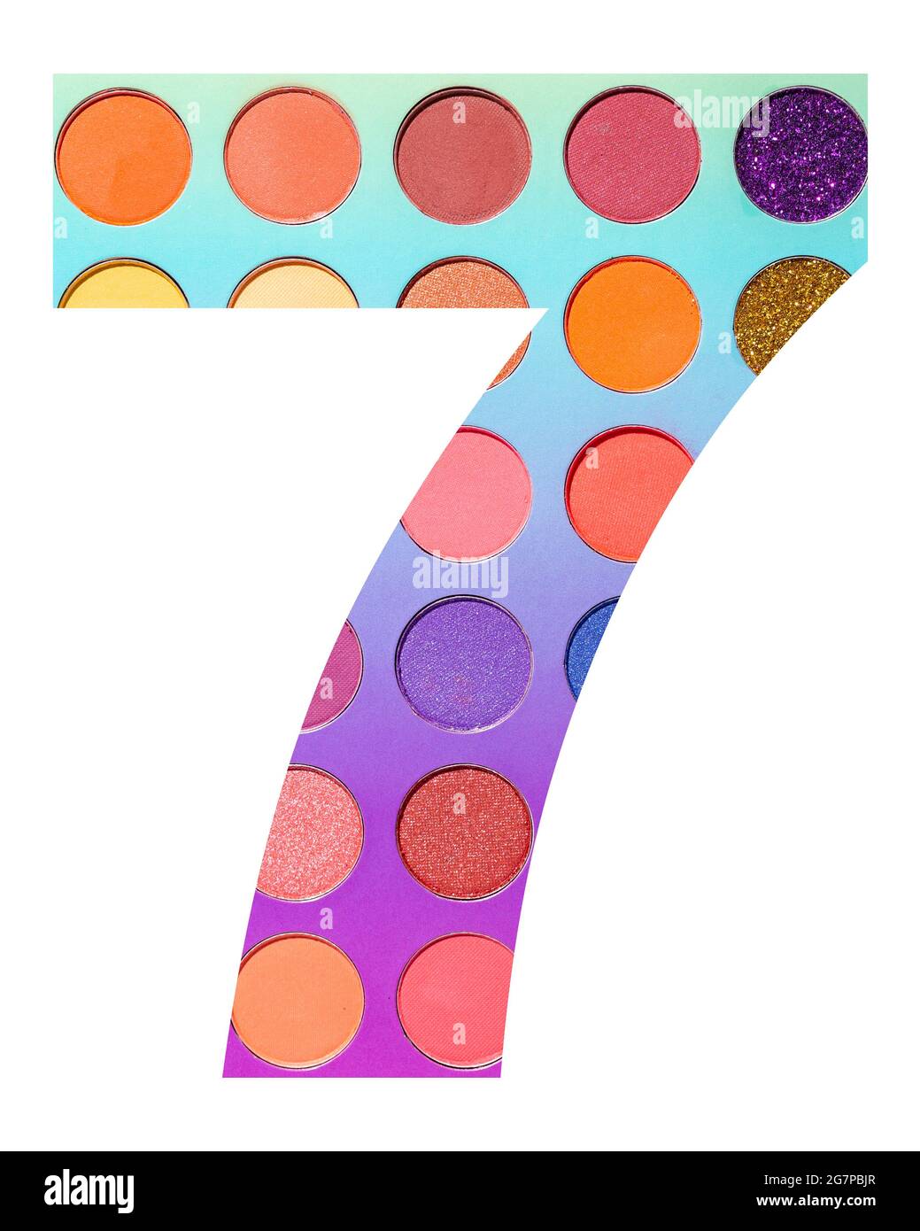 Digit 7 with colorful circles background, isolated on white Stock Photo ...