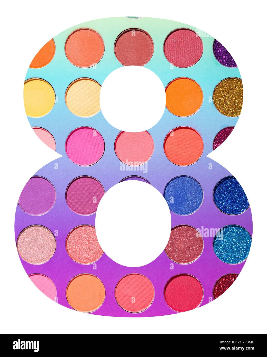 Digit 8 with colorful circles background, isolated on white Stock Photo ...