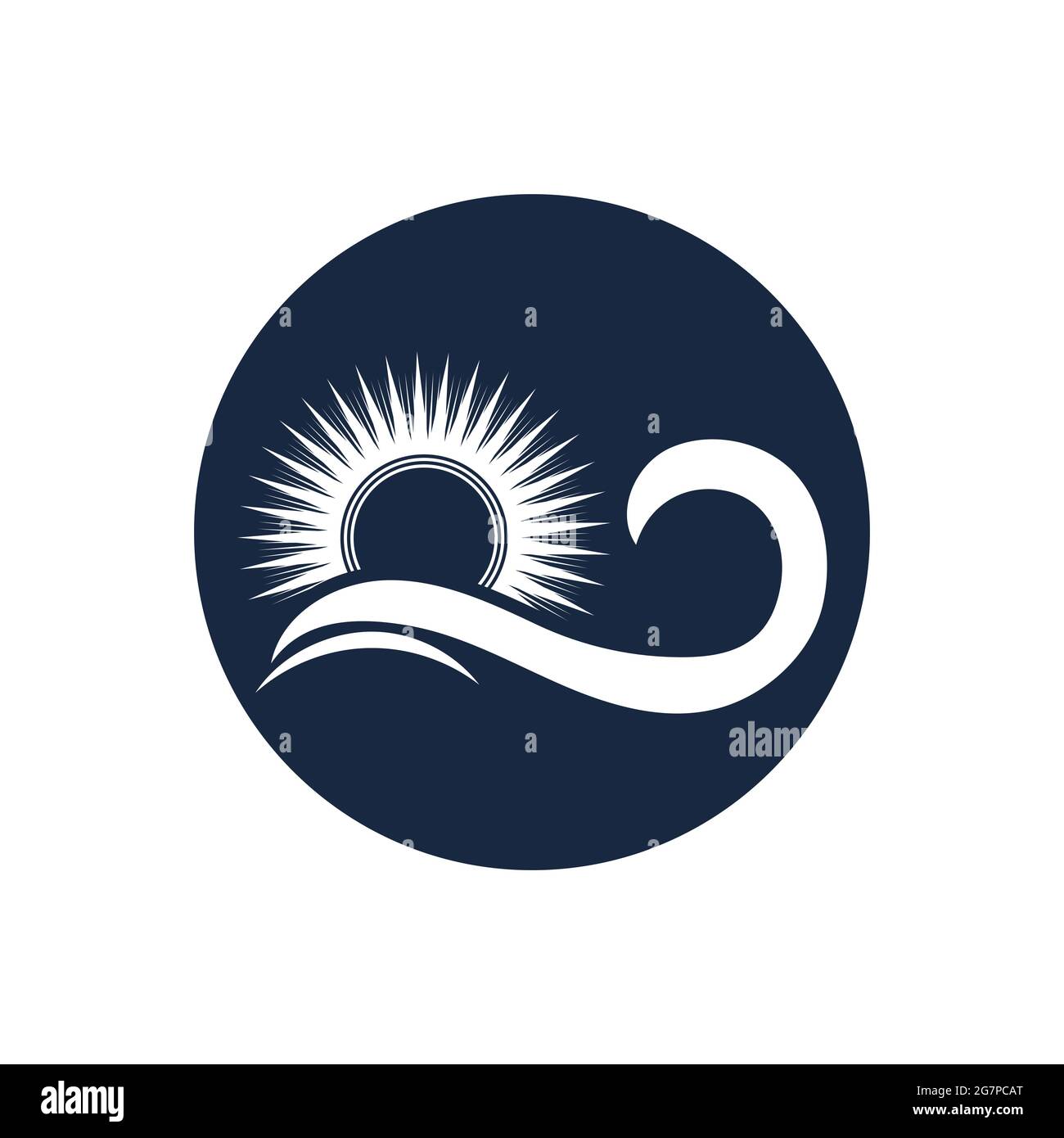 nature sea Water wave and sun icon vector illustration design logo ...