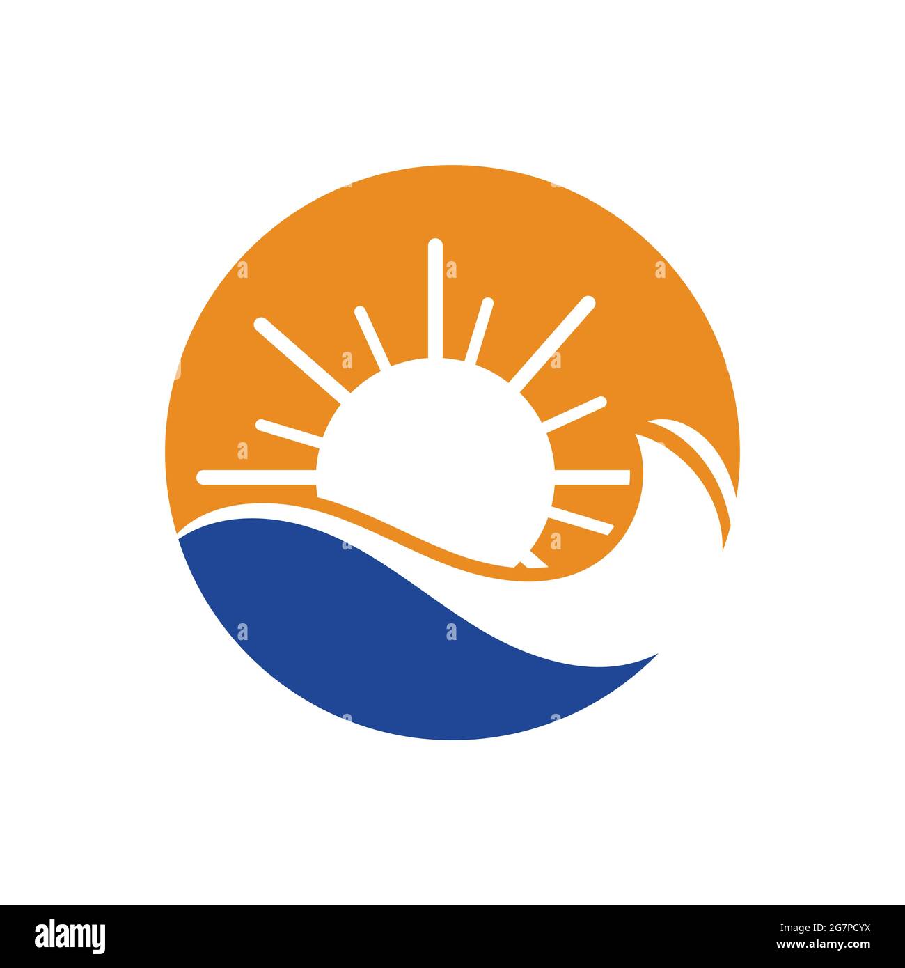 nature sea Water wave and sun icon vector illustration design logo ...