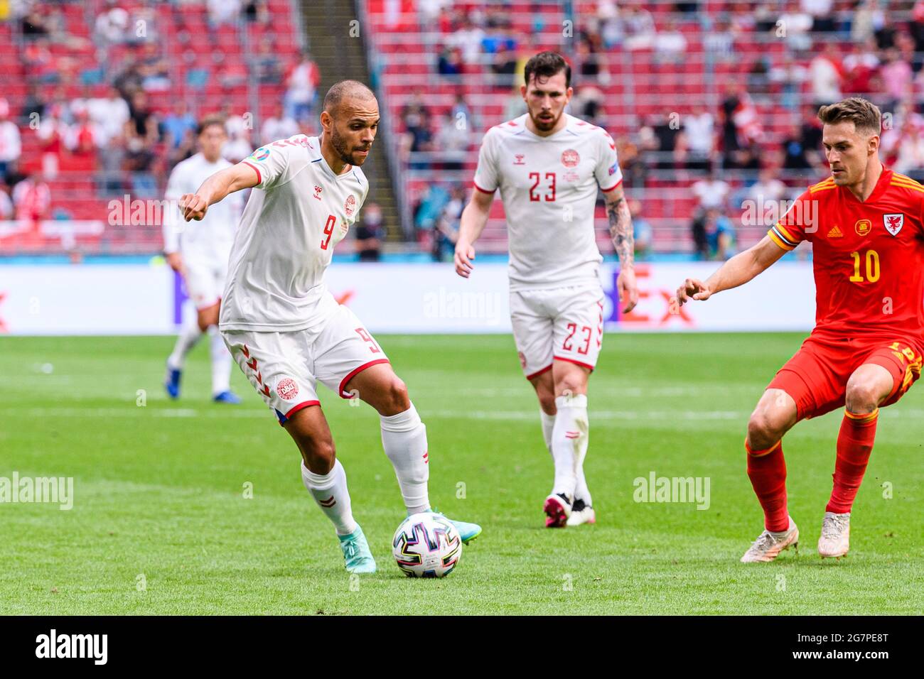 Amsterdam, Netherlands - 26, June: Martin Braithwaite of Denmark (L ...