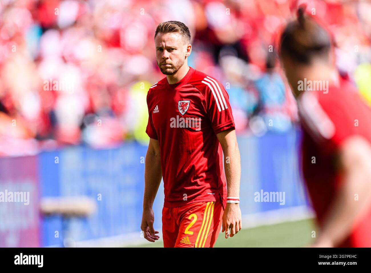 Amsterdam, Netherlands - 26, June: Christopher Gunter of Wales warming ...