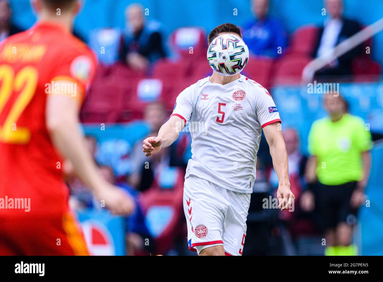 Amsterdam, Netherlands - 26, June: Joakim Maehle of Denmark controls ...