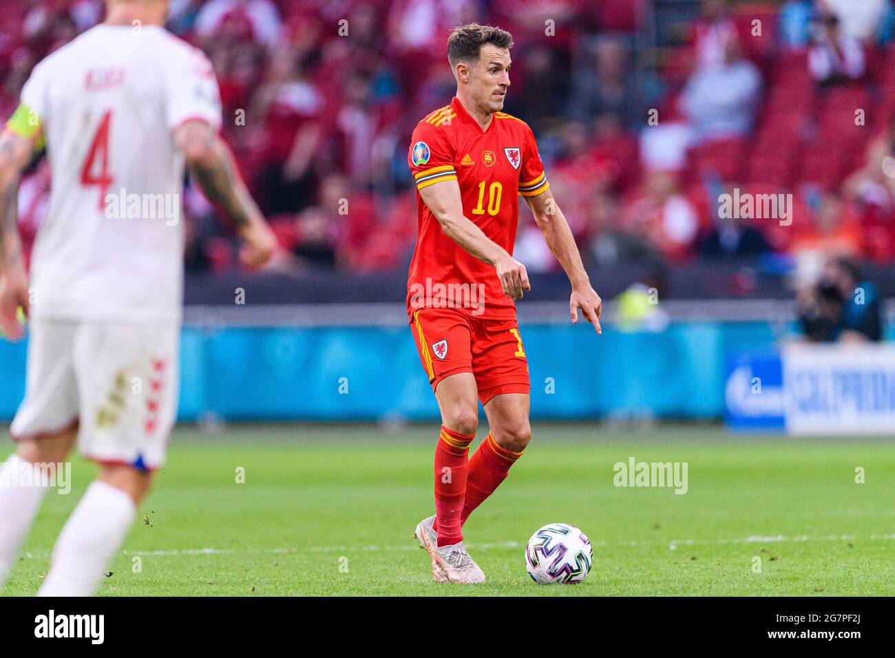 Amsterdam, Netherlands - 26, June: Aaron Ramsey of Wales in action ...