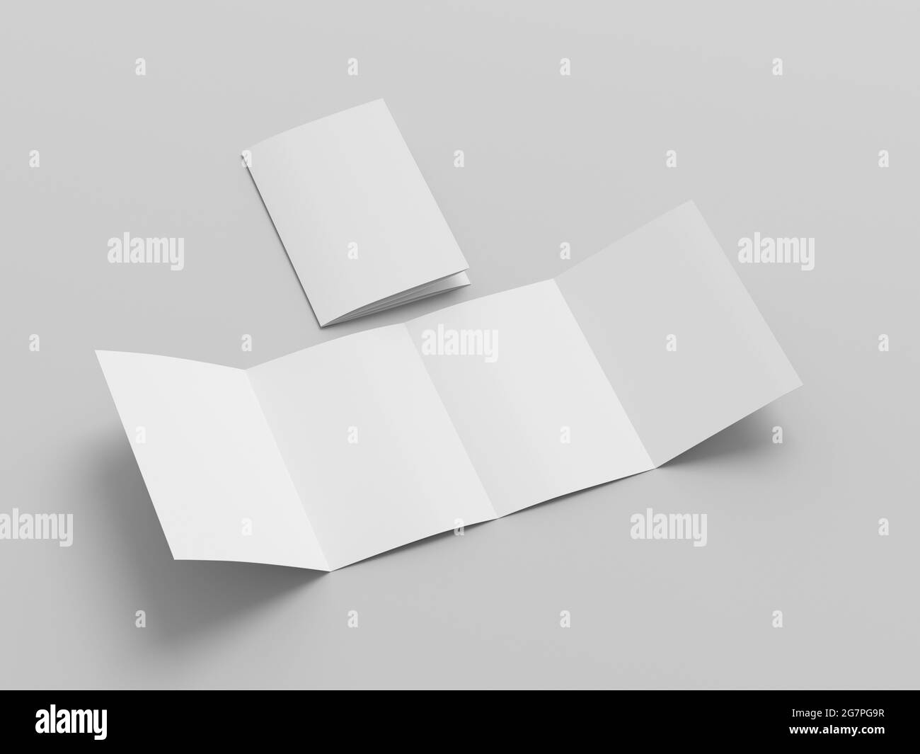 Vertical double gate fold brochure. Four panels, eight pages blank ...