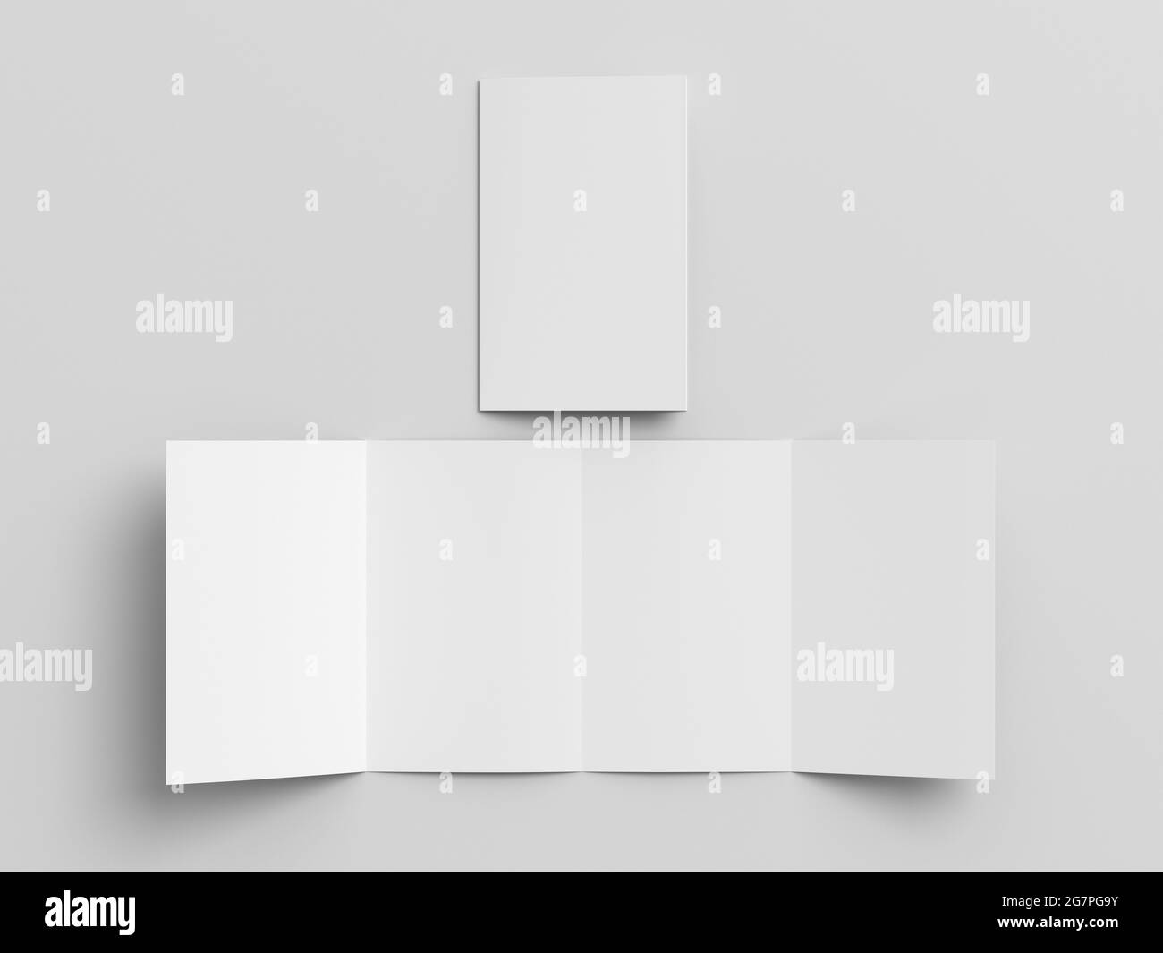 Vertical double gate fold brochure. Four panels, eight pages blank ...