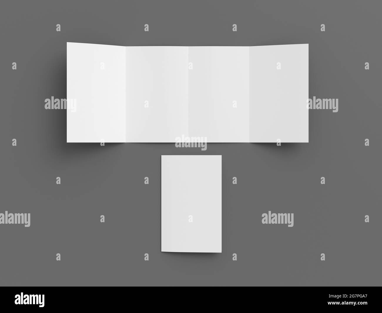 Vertical double gate fold brochure. Four panels, eight pages blank ...
