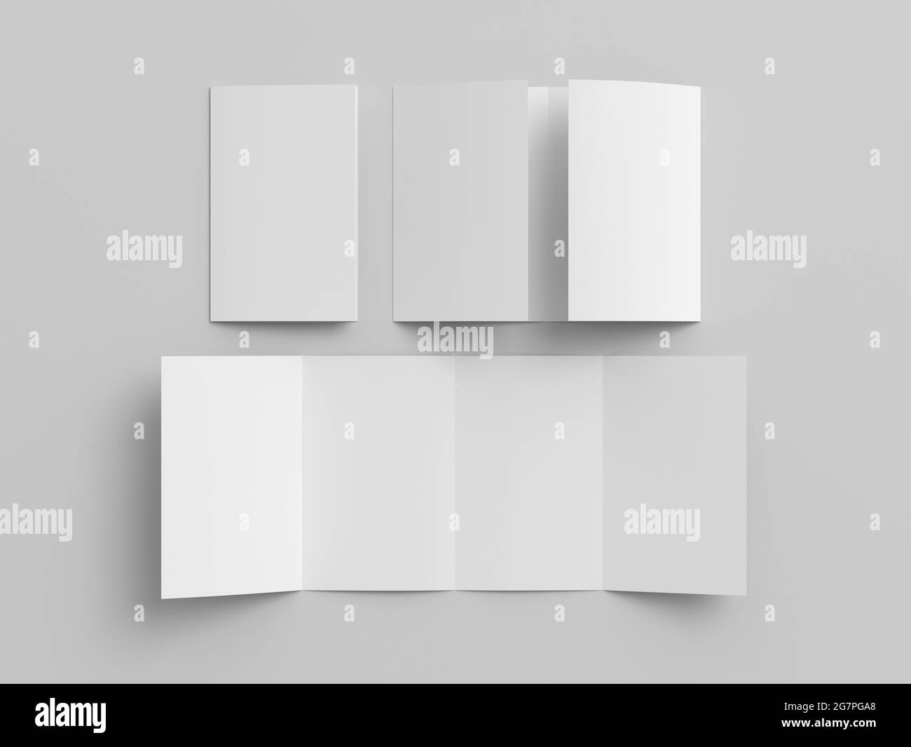Vertical double gate fold brochure. Four panels, eight pages blank ...
