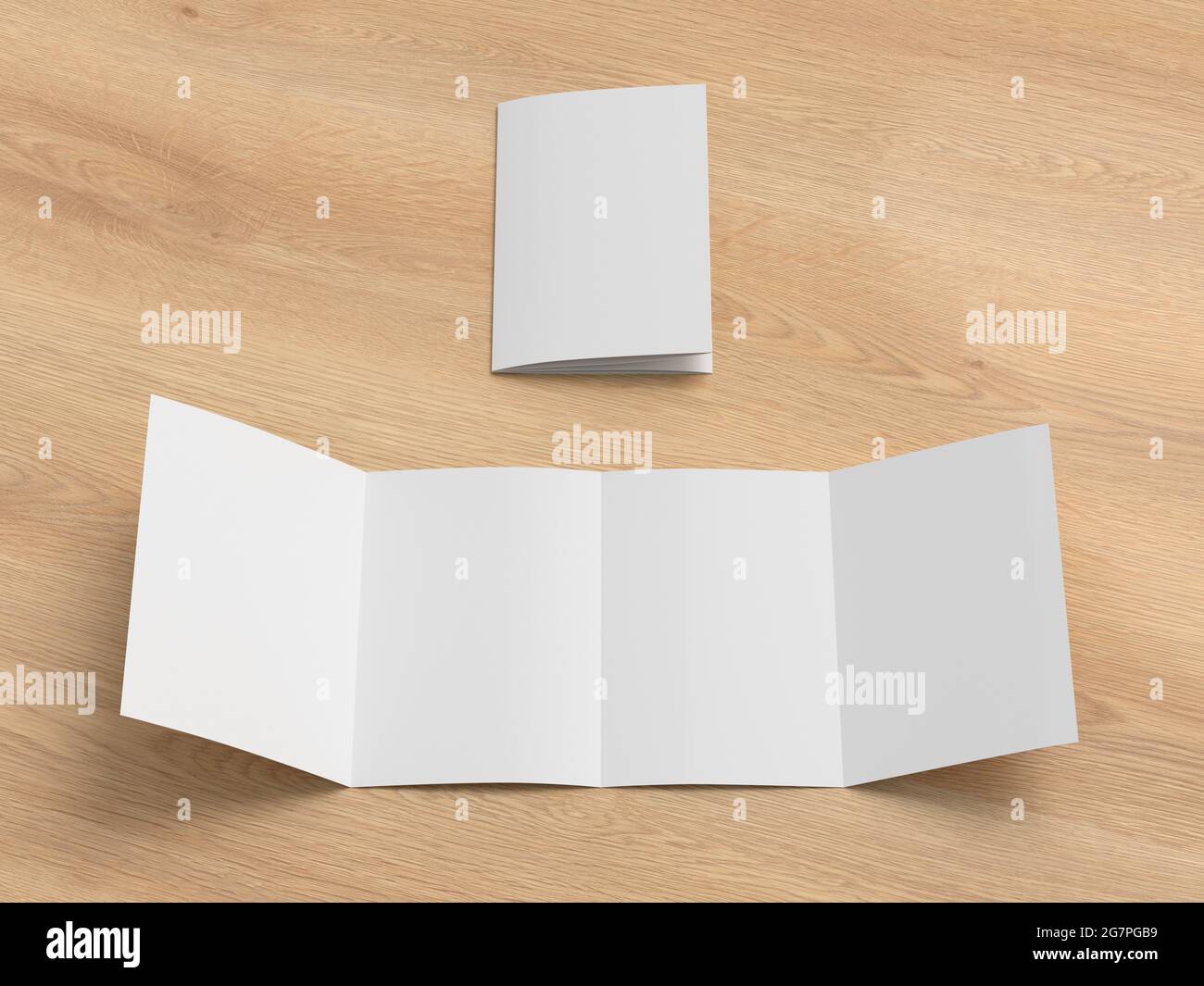 Vertical double gate fold brochure. Four panels, eight pages blank ...